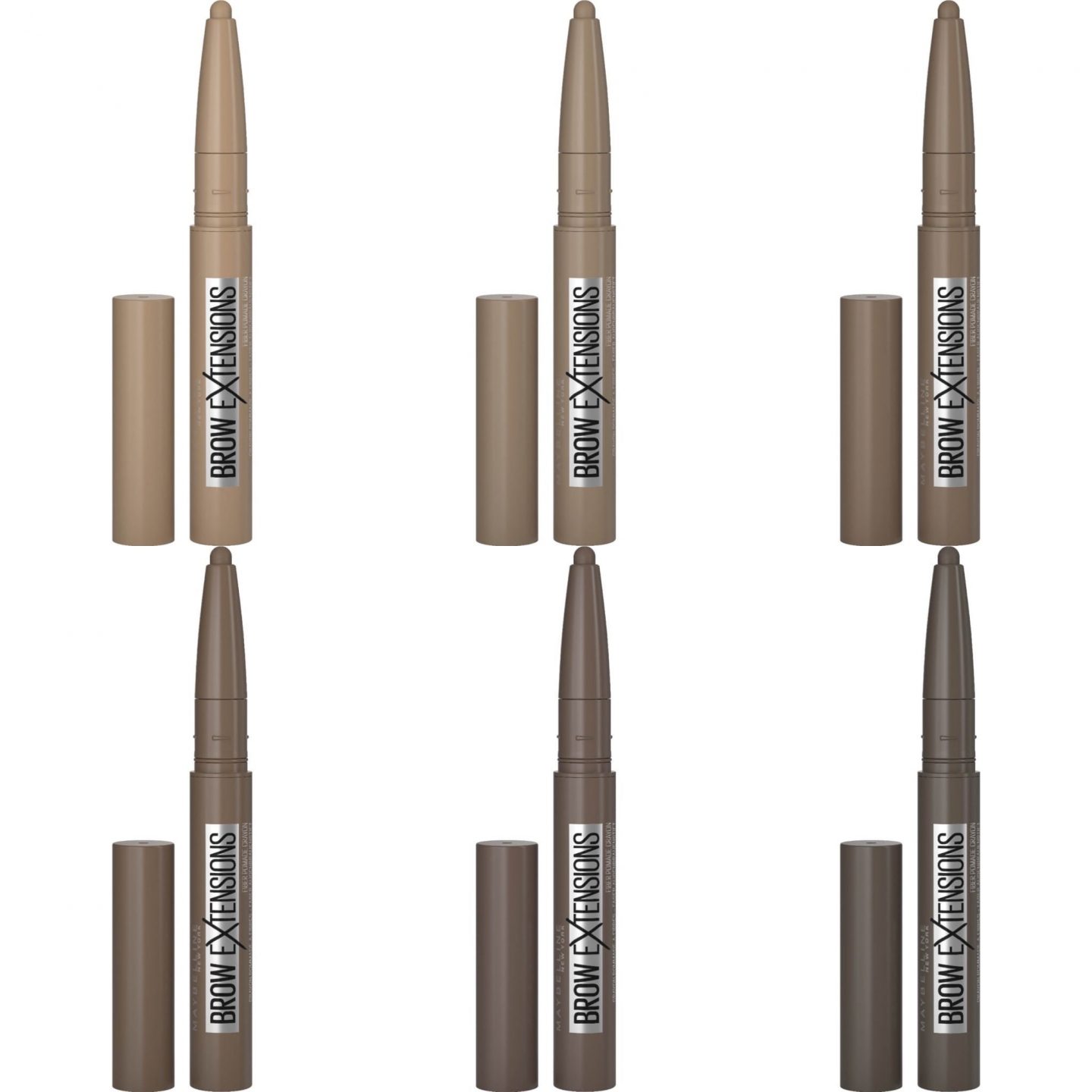 Maybelline Brow Extensions Fiber Pomade Crayon | NEW Brow Definer in 6 ... Maybelline Brow Extensions Fiber Pomade Crayon | NEW Brow Definer in 6 ...
